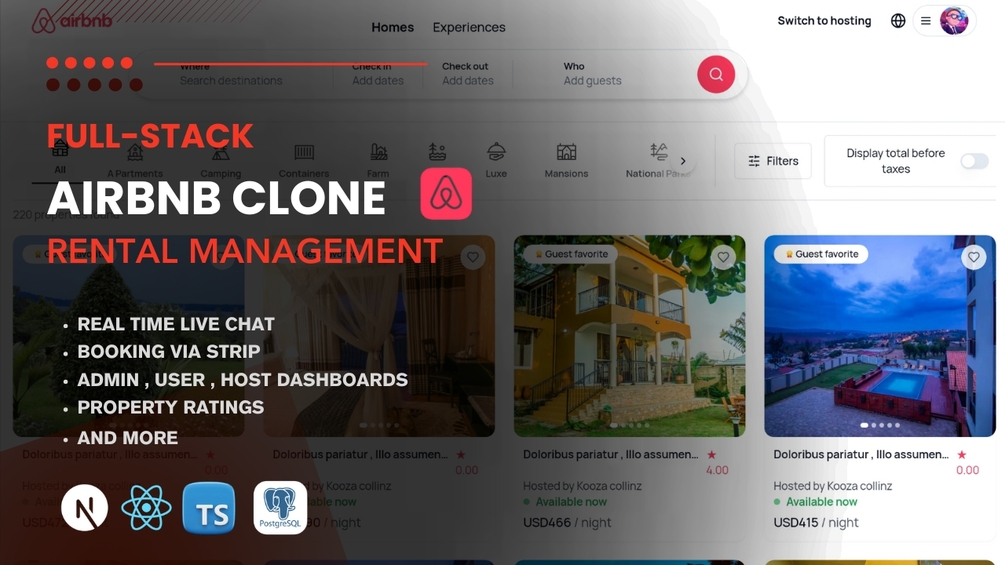 Airbnb Clone - Complete Rental Management Platform