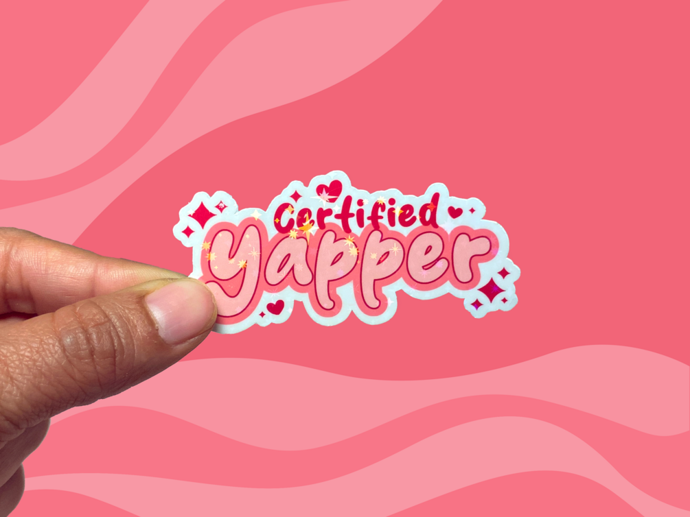 Certified Yapper | Fun Vinyl Sticker for Laptop, Phone, Notebook ...