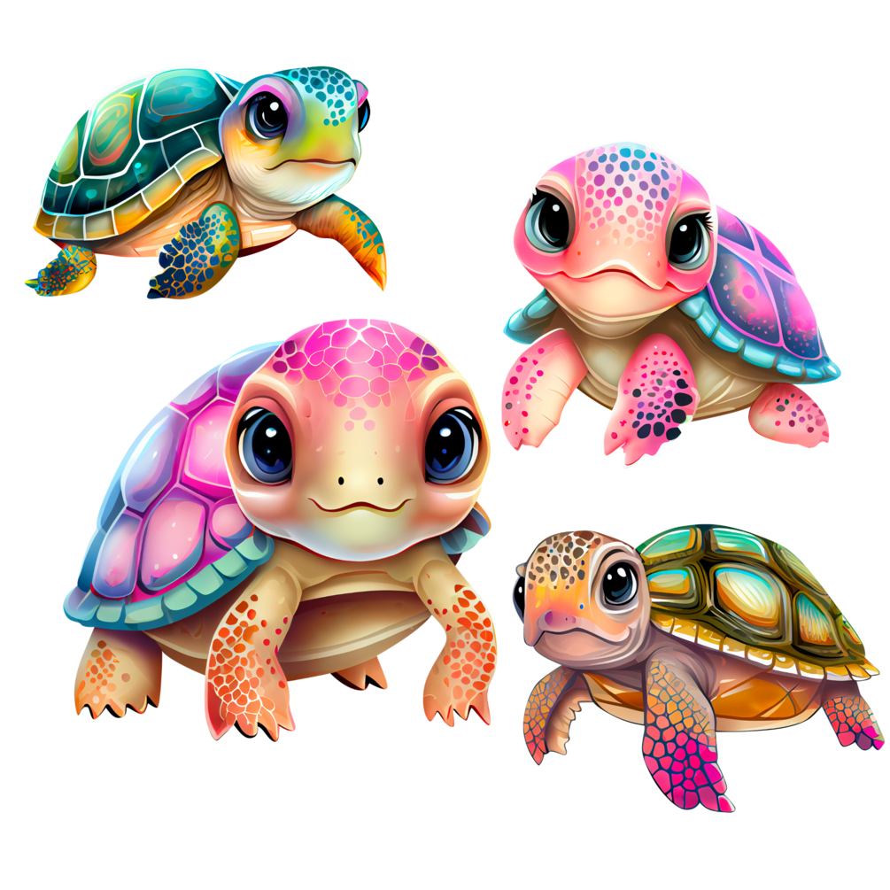Clipart Bundle - Cute Turtles Clipart - Stickers Clipart Bundle - T ...