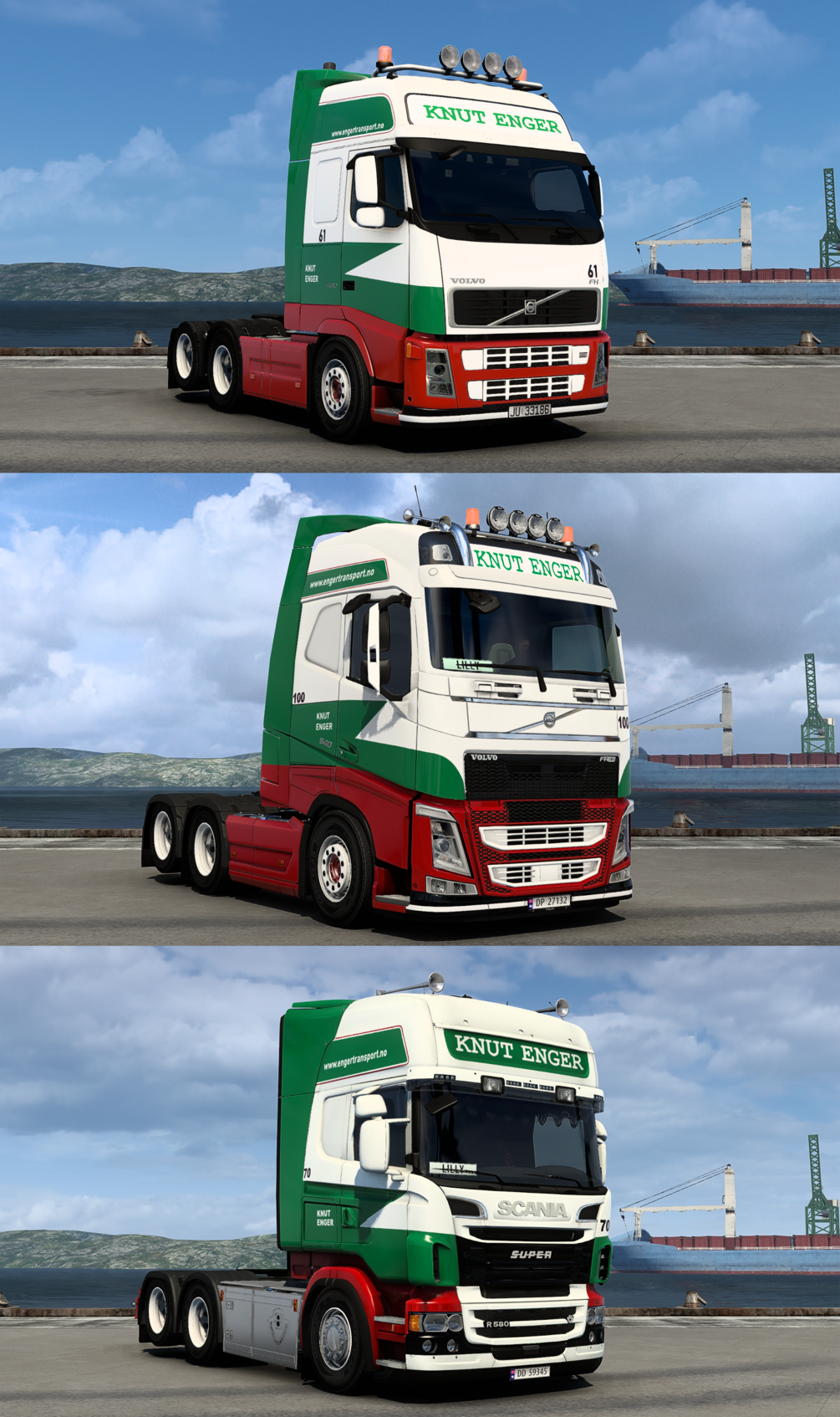 Volvo FH12, FH16, Scania RJL 6s Knut Enger Skin Pack