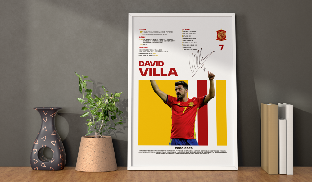 David Villa - Spain Poster