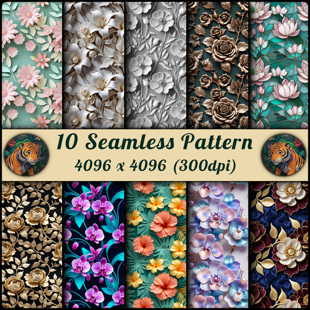 Premium Seamless Pattern Collection | High-Resolution 3D Digital ...