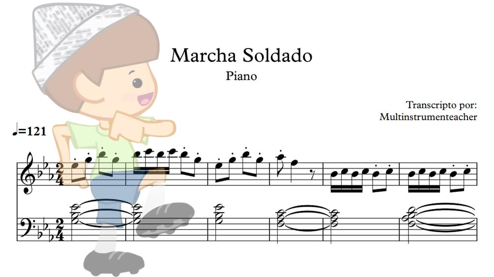 Marcha Soldado - Partitura para piano