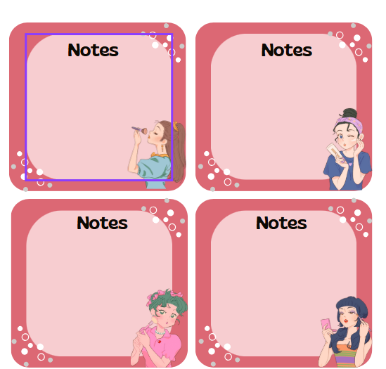 Girly Sticky Notes - 5 pages