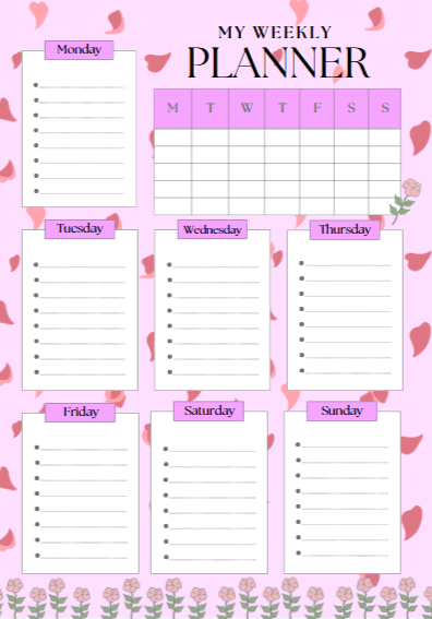 MY WEEKLY PLANNER