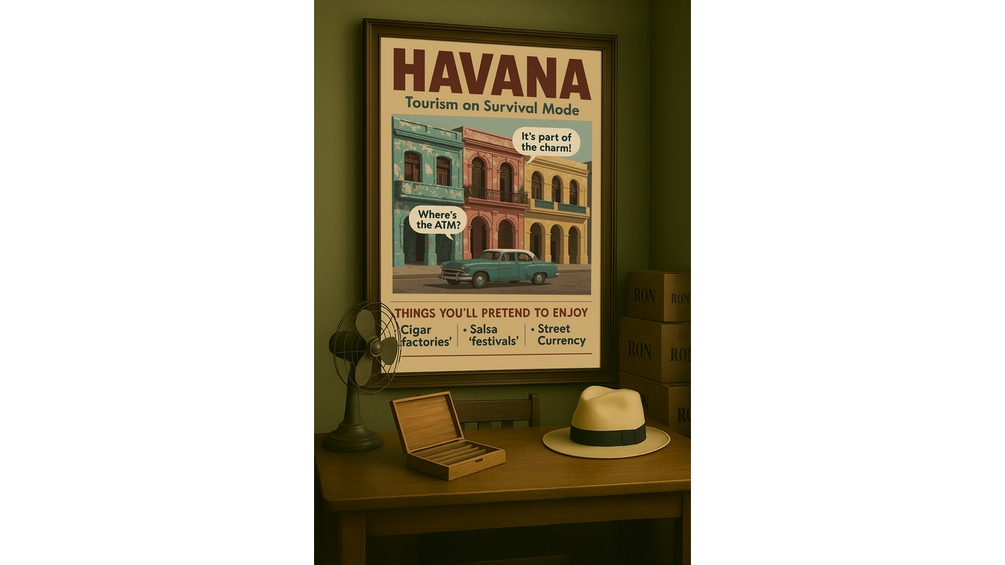 Havana Poster – Tourism on Survival Mode | Retro Sarcastic Wall Art