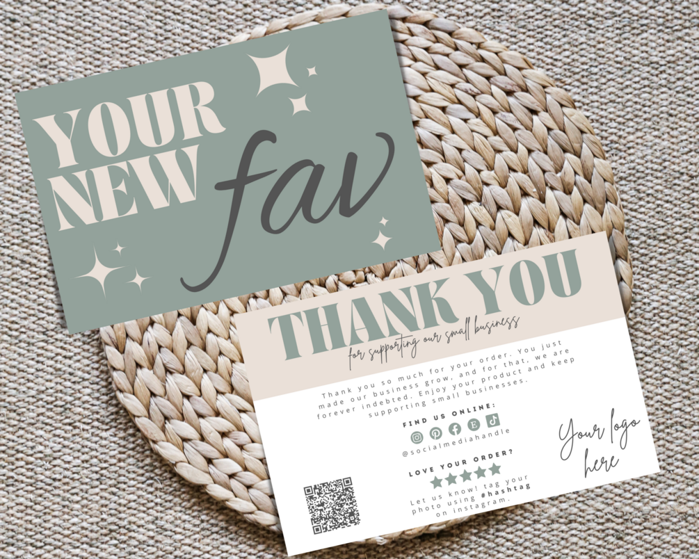 Editable Small Business Thank You Card, Printable Package Insert ...