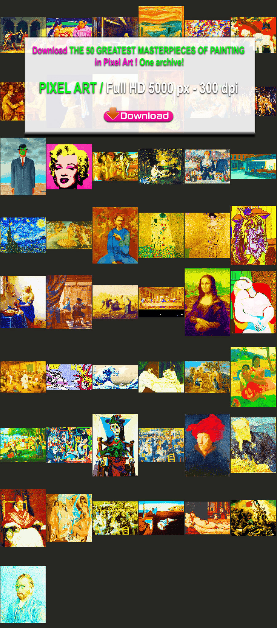 PIXEL ART / Full HD 5000 px - 300 dpi