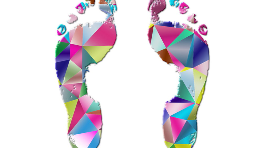 footprint FEET LOW POLY 3D