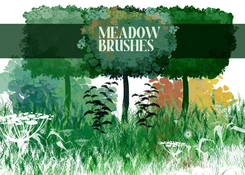 Photoshop Meadow Brushes - 27 Unique Foliage Brushes, with over 50 ...