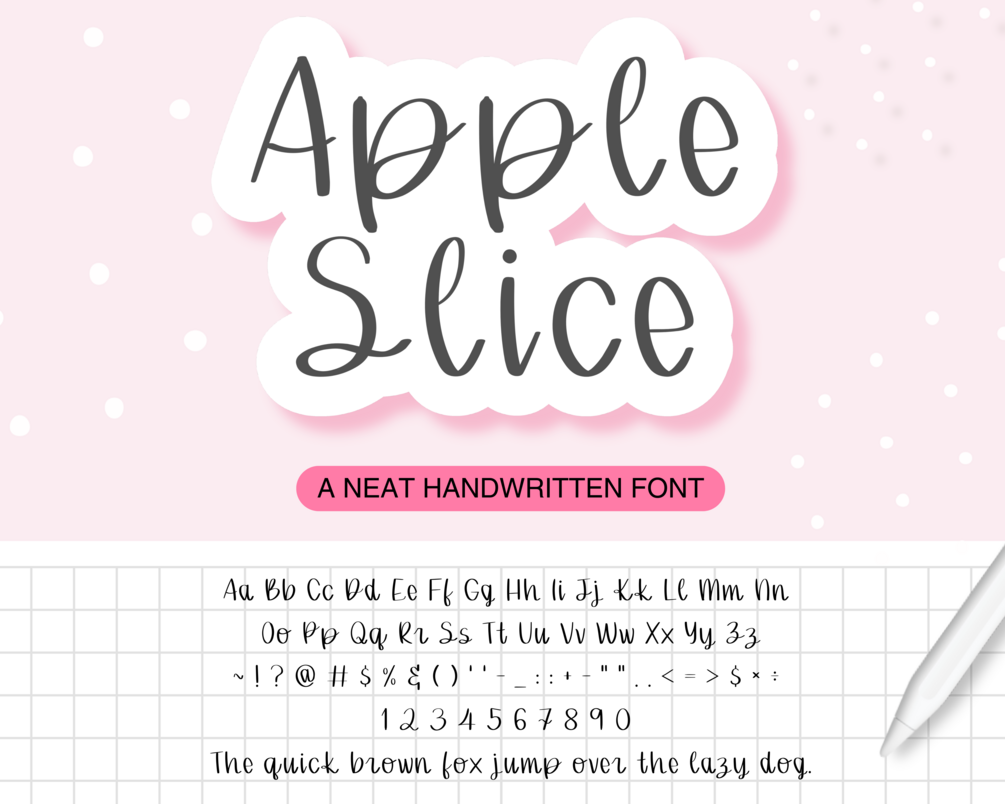 Apple Slice - Neat Handwritten Font