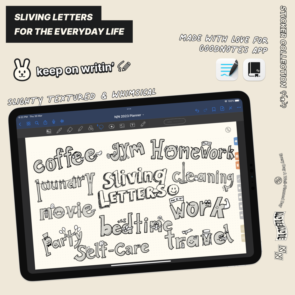Note/Note Sliving Letters Stickers