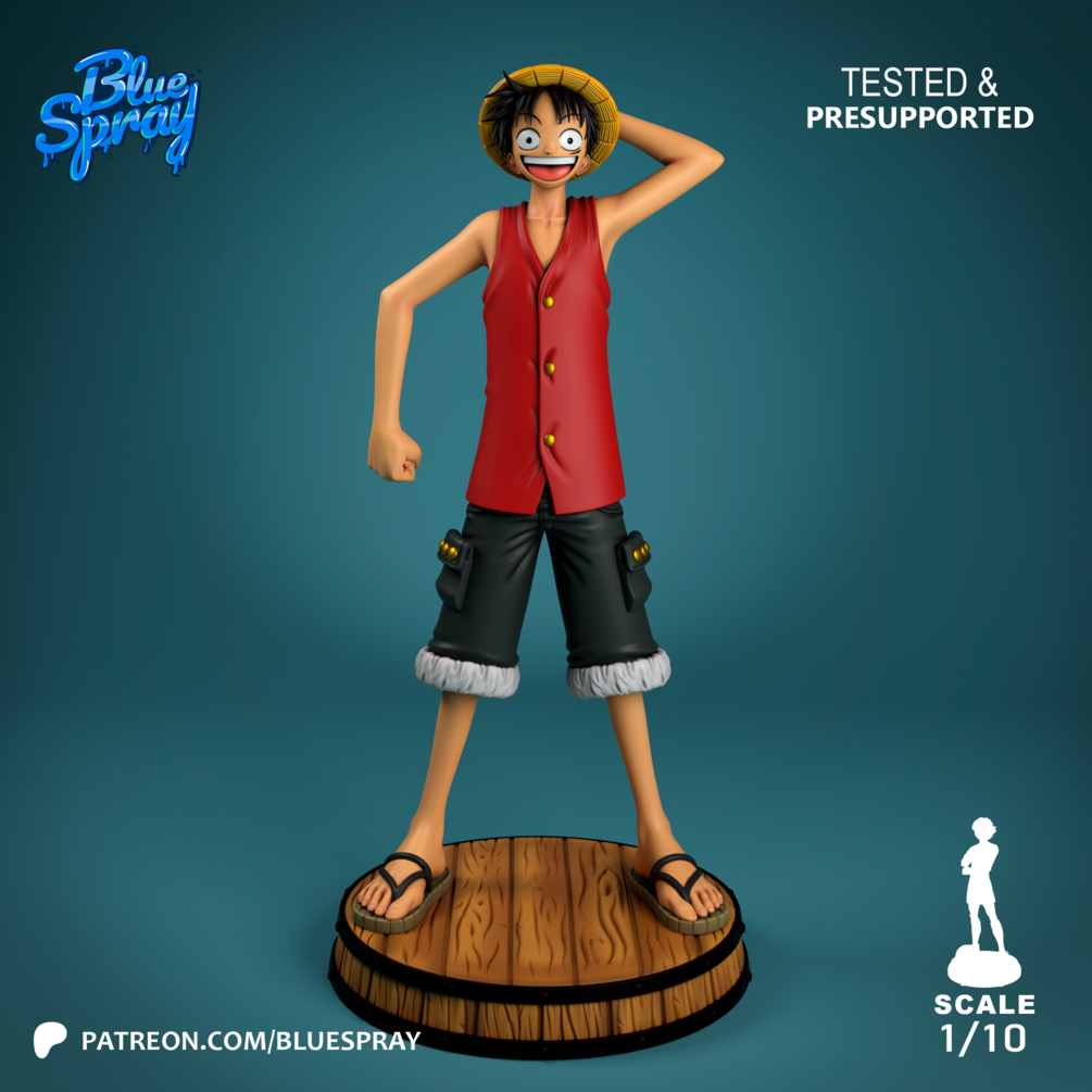 Luffy - New World Version - Sculpture (One Piece ) - BlueSpray3D Models