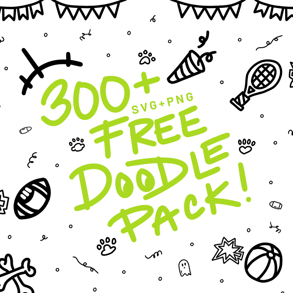 300+ PNG/SVG Doodle Pack!