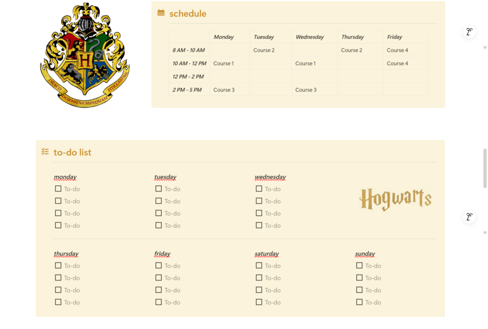 Harry Potter Student Planner | Magical Notion Template for School & Study