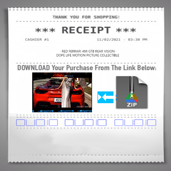 488GTB -REAR - Dope Life 3D Motion Picture Collectible Art Card