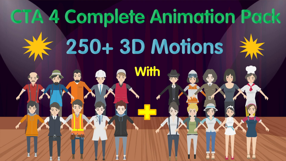 Cartoon Animator 4[CTA4] Animation Pack - [250++ 3D Motions + 10Male ...