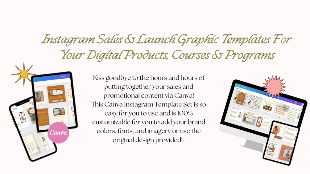 Instagram Sales & Launch Graphic Templates For Your Digital Products ...