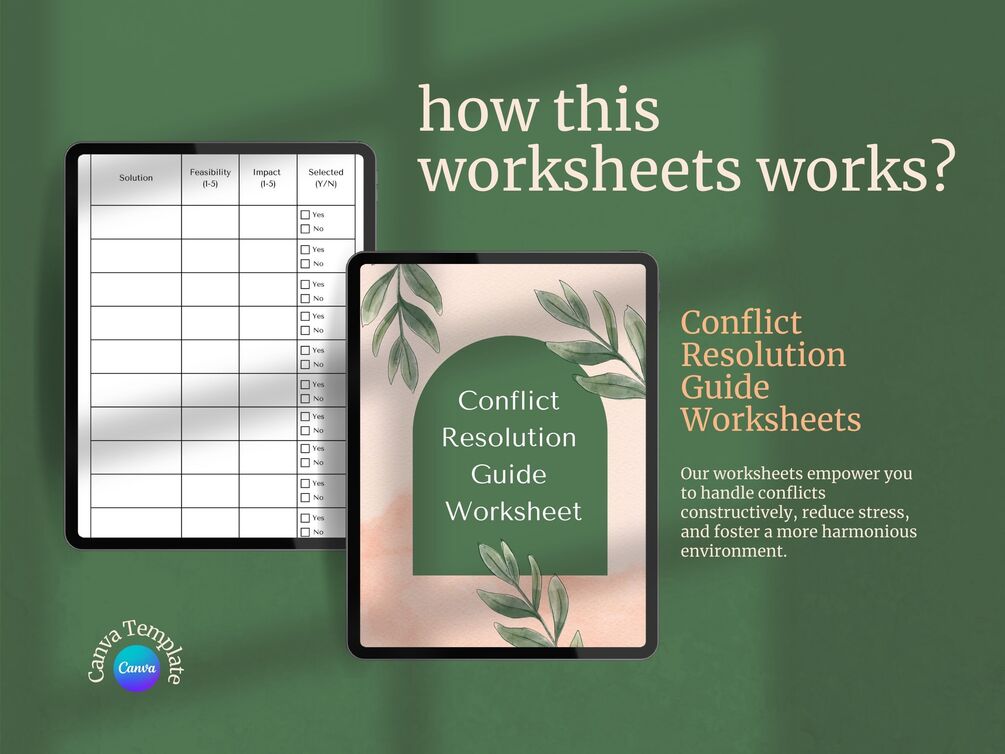 Conflict Resolution Guide Worksheets - Master the Art of Constructive ...