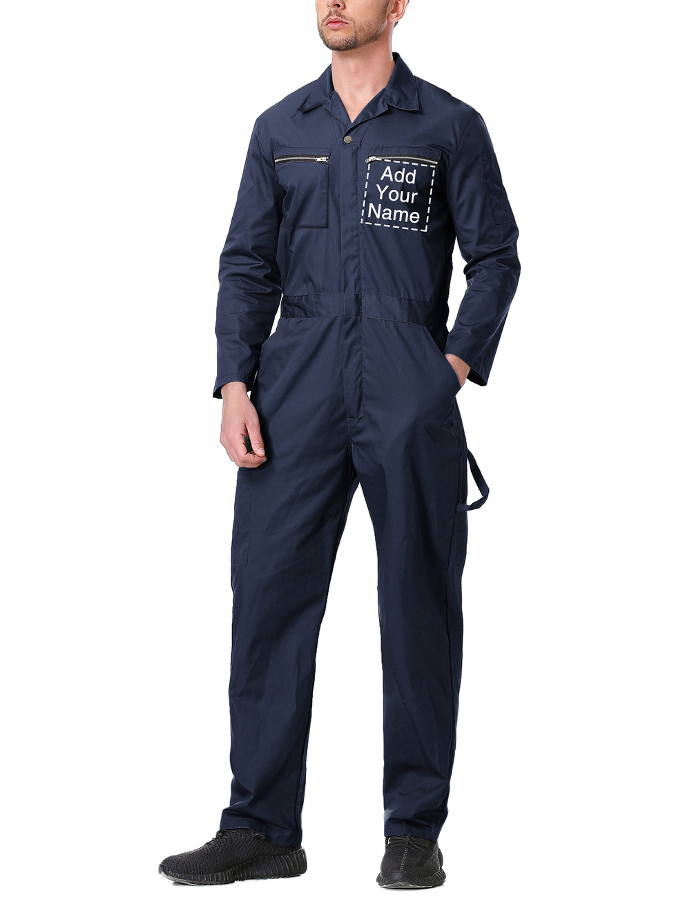 TOPTIE Custom Men's Action Back Coverall with Zipper Pockets, Customize ...
