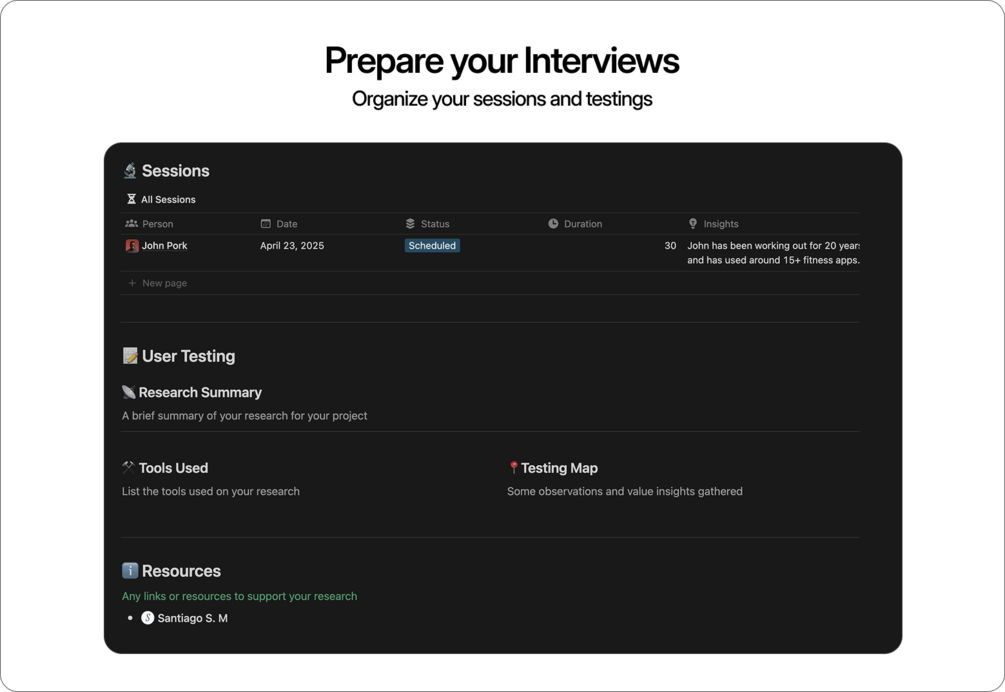 UX Research & Testing | Notion Template