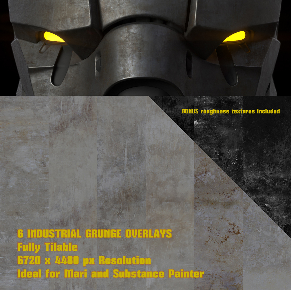 6 Industrial Grunge Texture Overlays