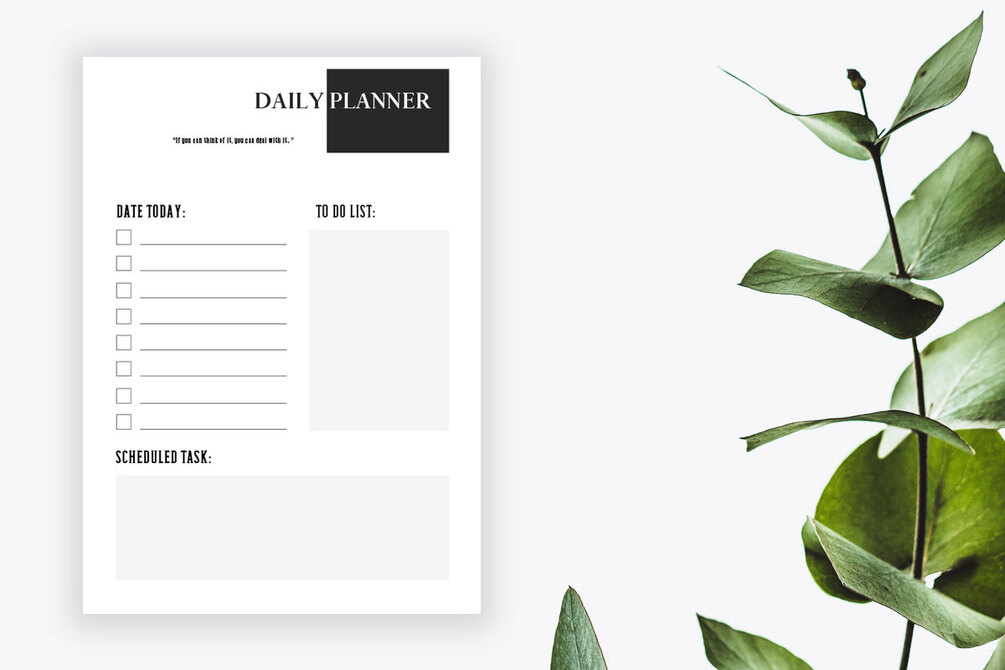 Minimalist Daily Planner Printable V1
