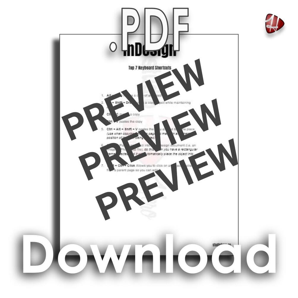 InDesign Top 7 Keyboard Shortcuts