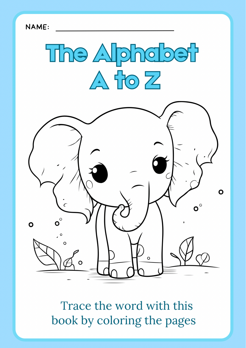 Alphabet A to Z Coloring Worksheet Set (blue)