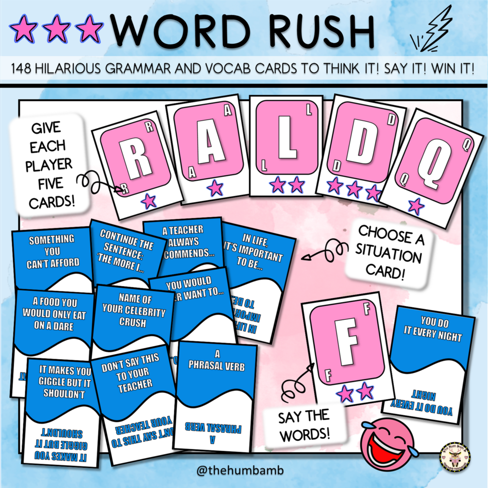 WORD RUSH ENGAGING GRAMMAR AND VOCABULARY CARD GAME FOR B1, B2, C1 AND C2