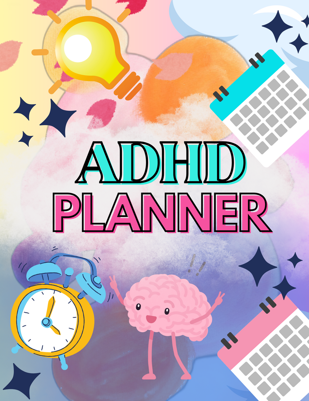 ADHD Planner- Canva Template 120 Pages