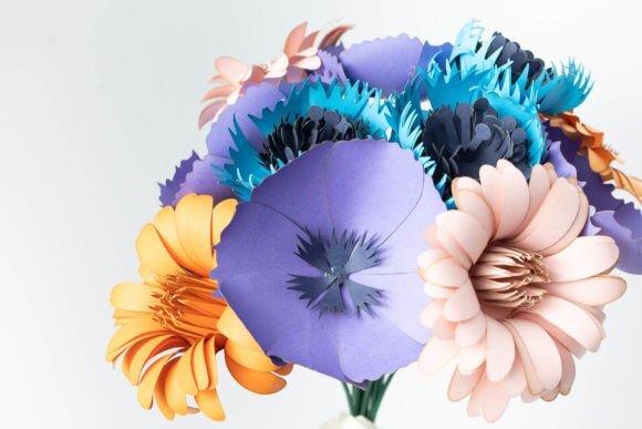 Dahlias, Cosmos, and Cornflowers 3d Flower Bouquet
