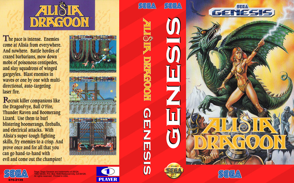Sega Genesis Game Cover: Alisia Dragoon