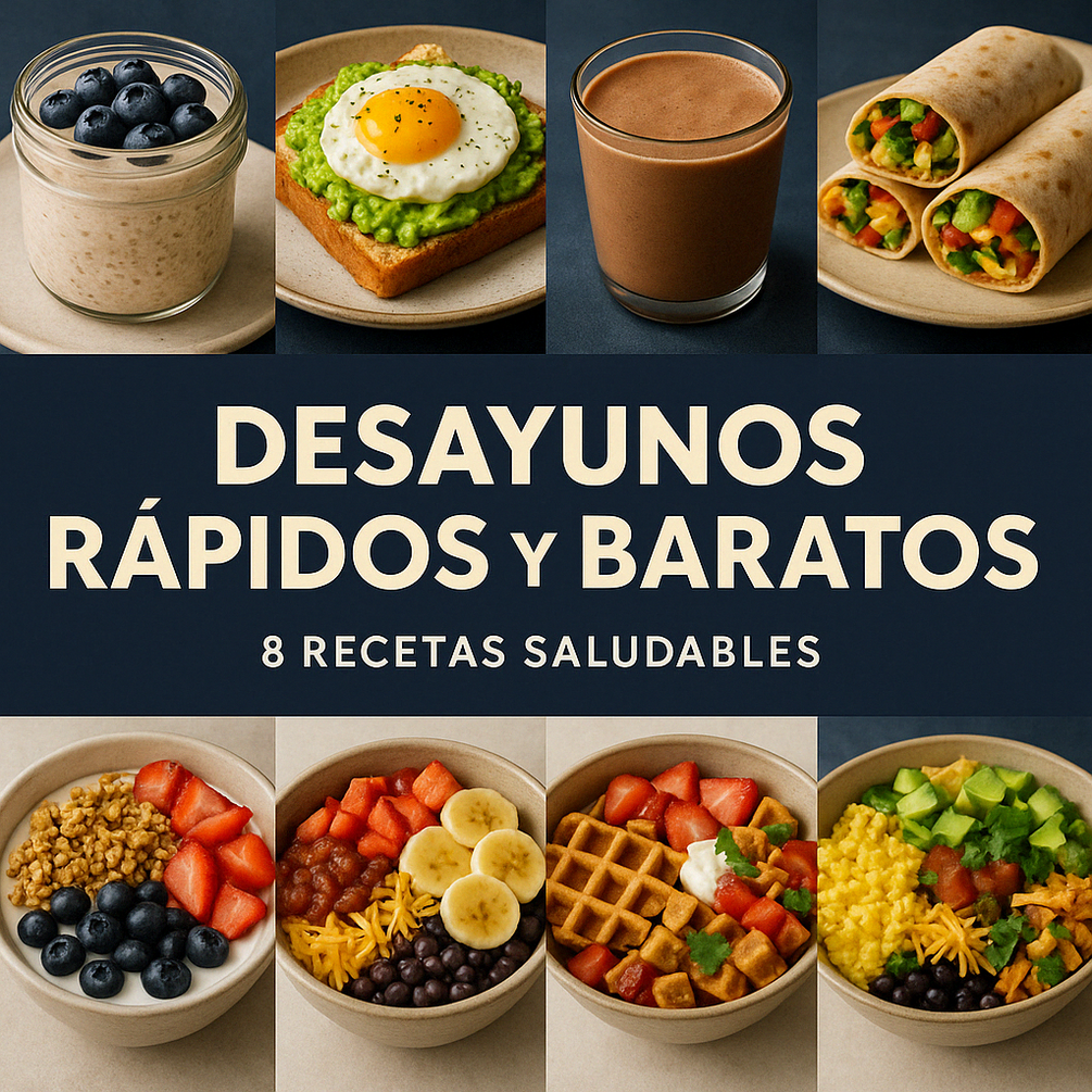 DESAYUNOS RAPIDOS Y BARATOS: 8 RECETAS PREMIUM EN 10 MINUTOS O MENOS