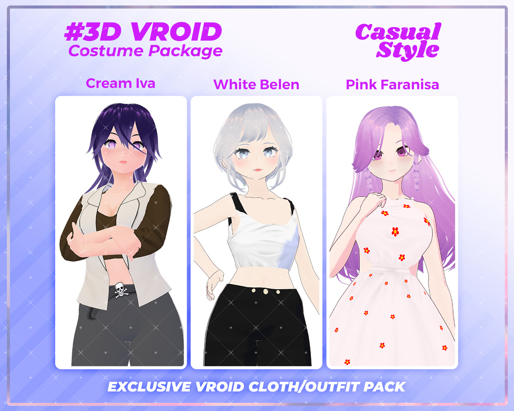 Chic & Comfortable 3-in-1 Vroid Casual Clothing Bundle - VRoid Clothing ...