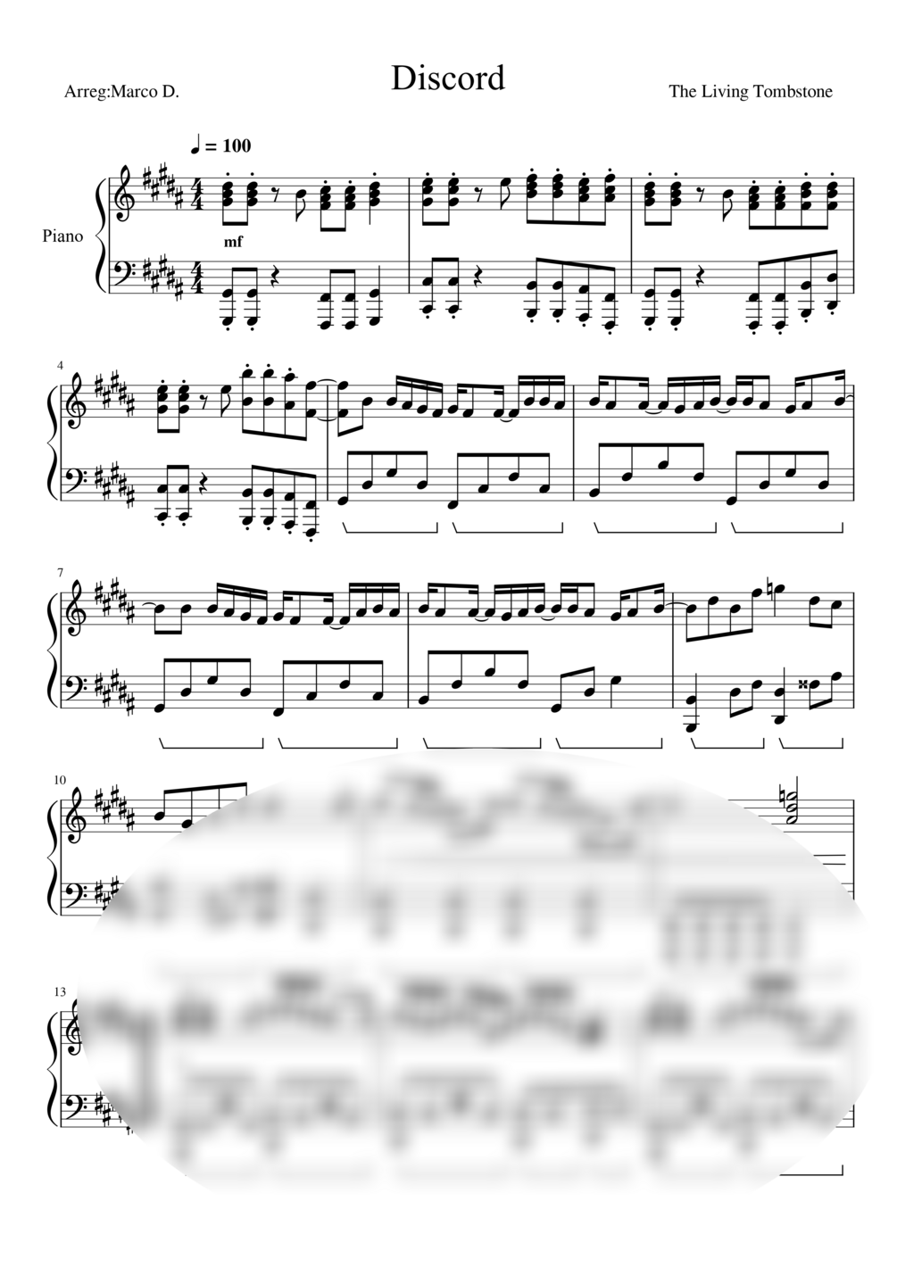 Discord | The Living Tombstone SHEET + MIDI