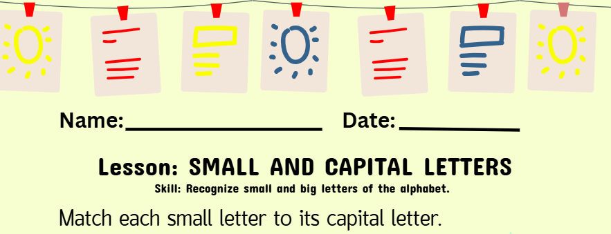 Small and Capital Letters Worksheet (copy)