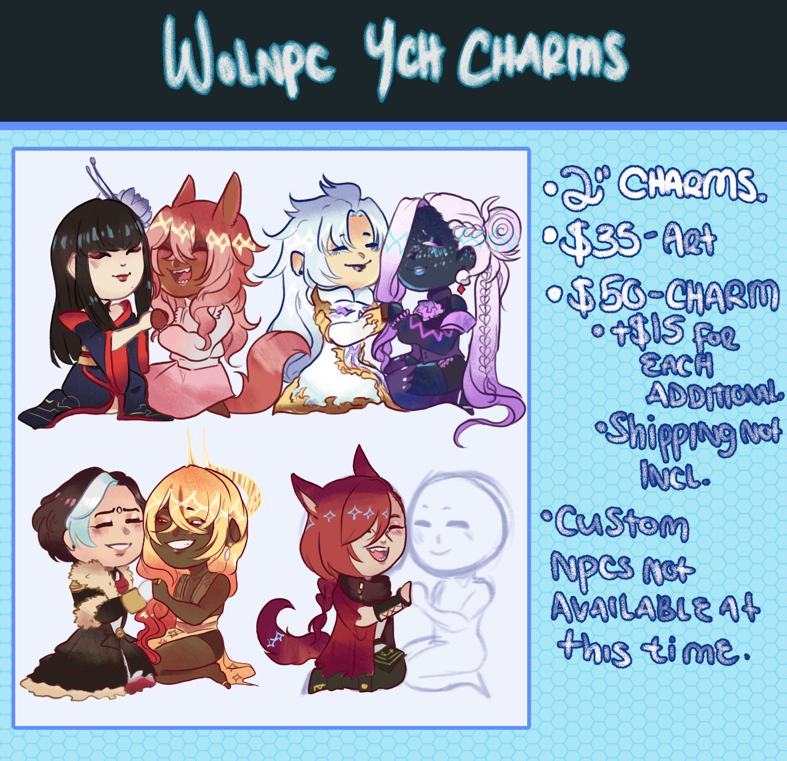 YCH WOLNPC CHARMS ~ WAVE 1