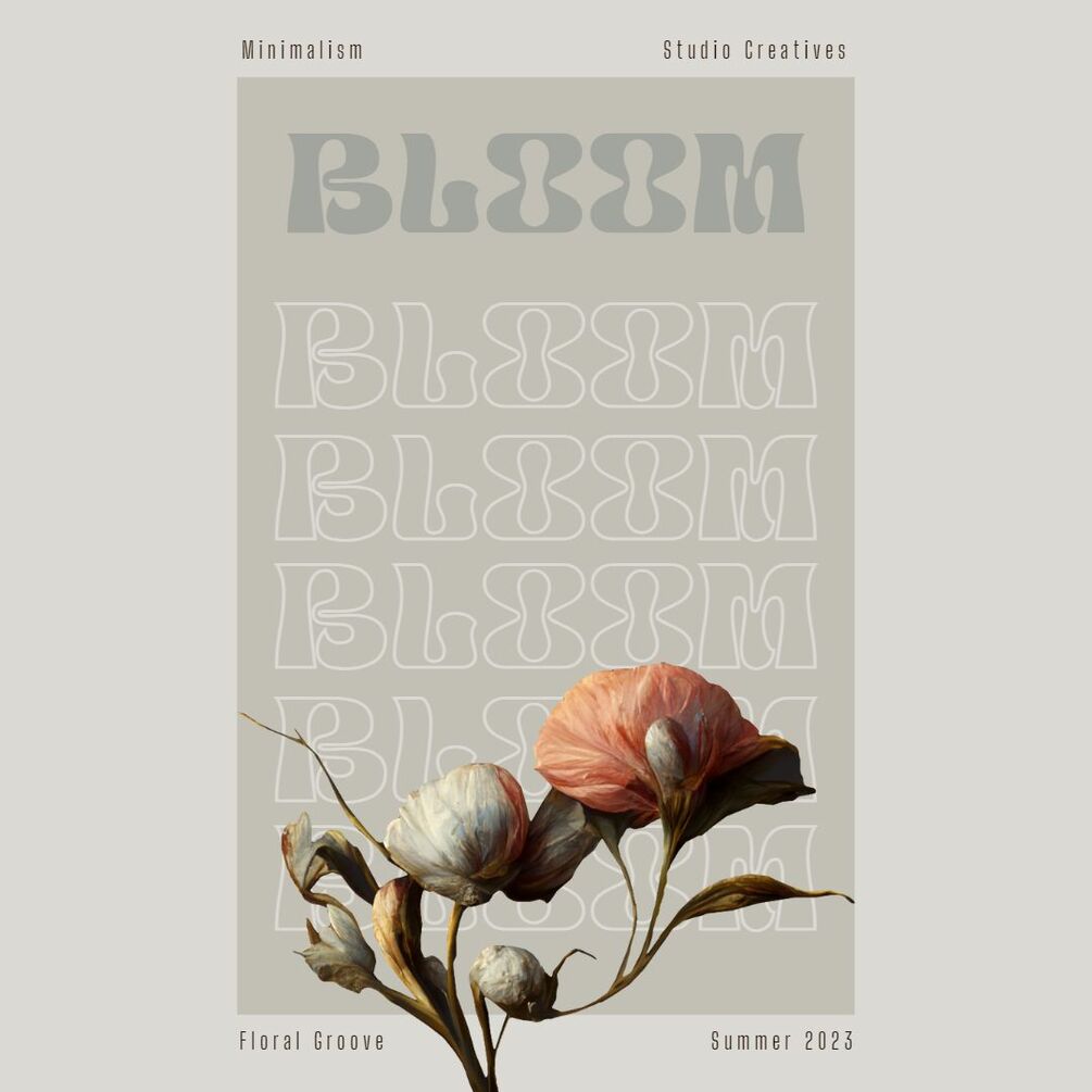 Floral Bloom Muted Pink Minimalist Poster