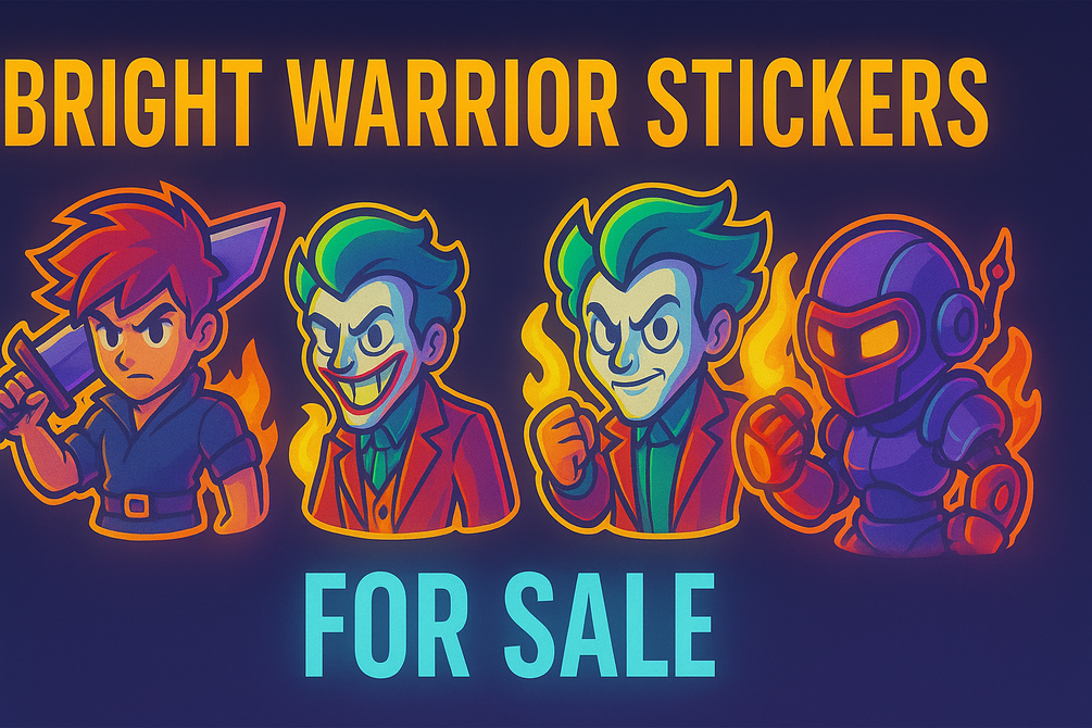 Fanny Stickers Colorful Neon Warrior Stickers – Original Fantasy ...
