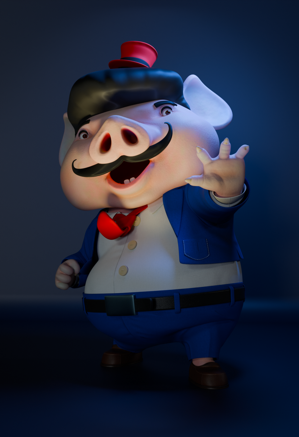 Pig Cartoon 3D (blender4.1)