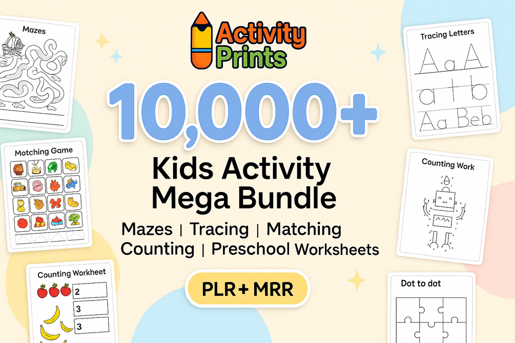 Kids Activity Mega Bundle – 10,000+ Printable Worksheets