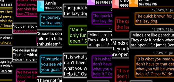 GO SMS Neon Theme Pack (7 Themes Included!)