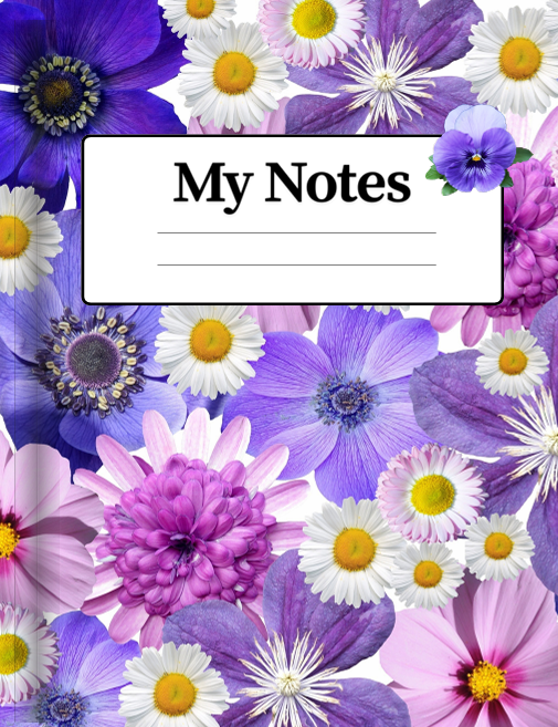 Purple Flower Digital Notebook| Beautiful Pro