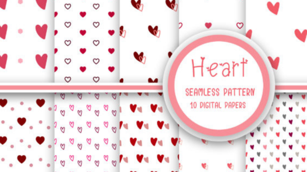 Heart Seamless Pattern Digital Papers