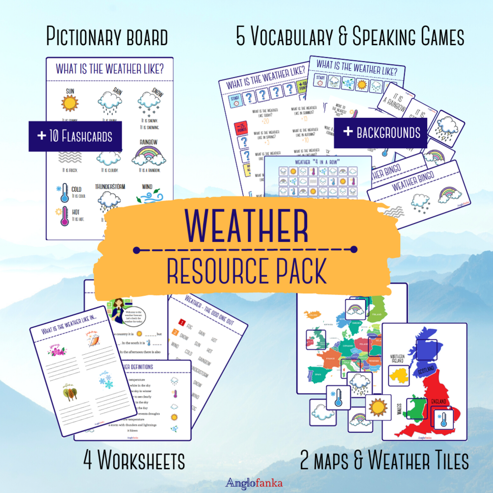 Weather - Resource Pack | Vocabulary, Games, Worksheets | ESL