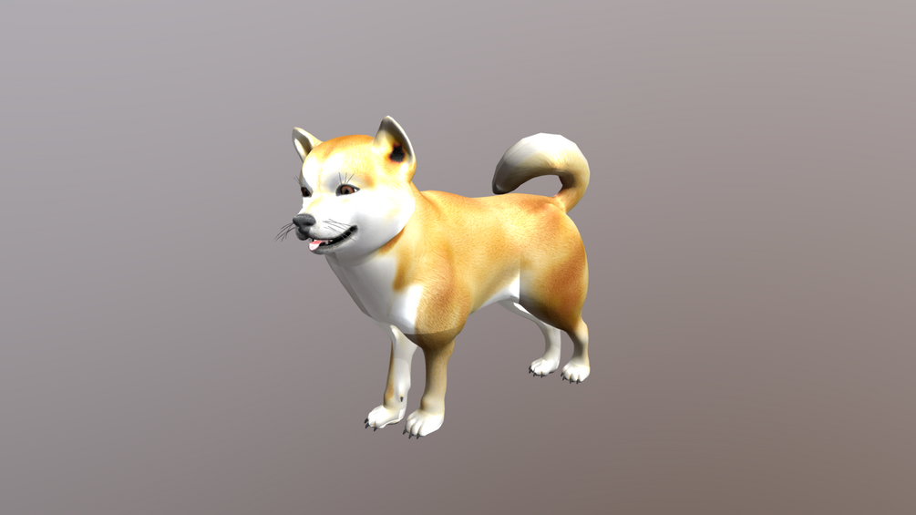 (FREE PRODUCT) Animated Shiba Inu Dog Game Ready Character 3D Model
