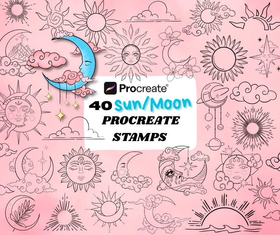 FREE Procreate Sun & Moon Stamps