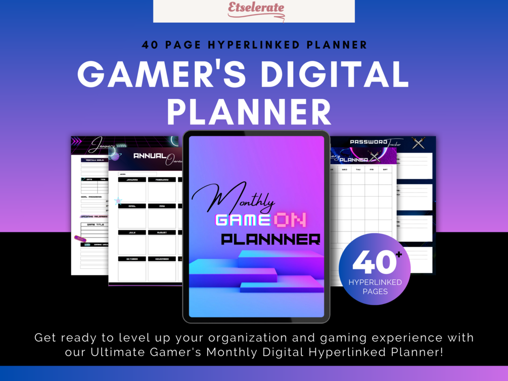 Ultimate Gamer's Monthly Digital Goodnotes Hyperlinked Planner | Stay ...