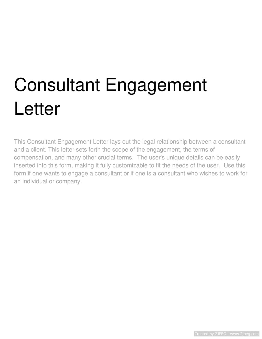 Consultant Engagement Letter